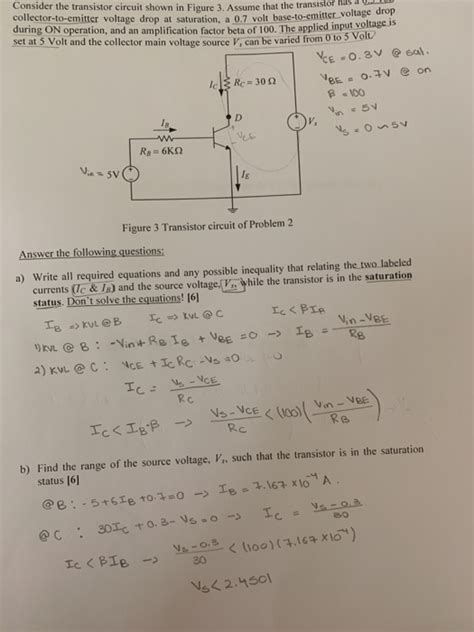Solved Consider The Transistor Circuit Shown In Figure Chegg