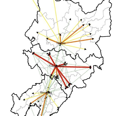 spatial connection pattern of national networks a central projects