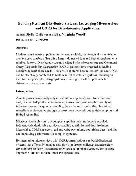 Pdf Building Resilient Distributed Systems Leveraging Microservices