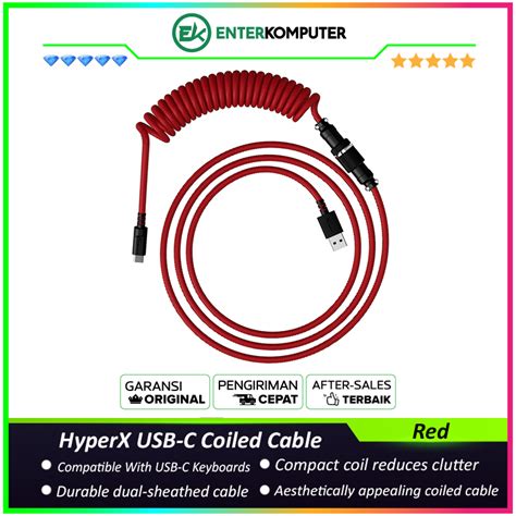 Jual Hyperx Usb C Coiled Cable Red Shopee Indonesia
