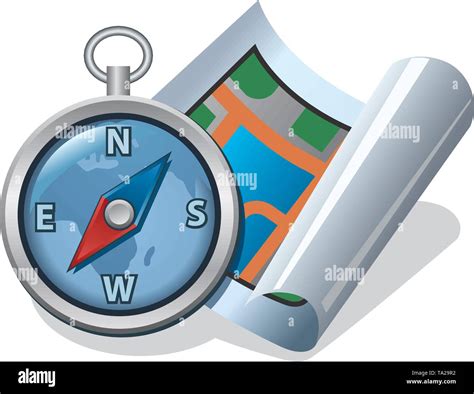 Compass And Map Icon Stock Vector Image And Art Alamy