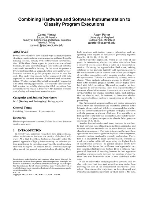 Pdf Combining Hardware And Software Instrumentation To Classify