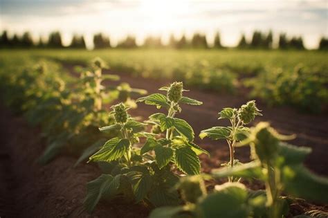 Premium Photo Raspberry Plants In A Garden Or Farm Field