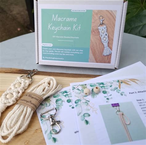 Diy Macrame Keyring Kit Make Your Own Easy Ho Folksy