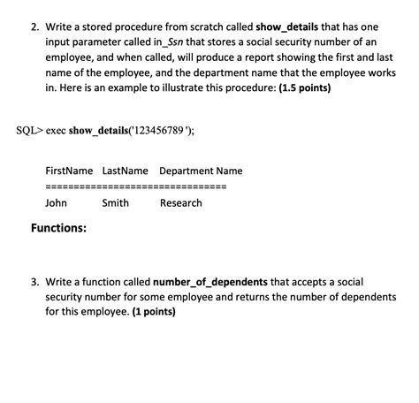 Solved 2 Write A Stored Procedure From Scratch Called
