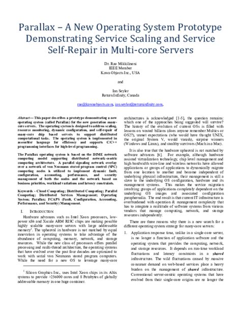 Pdf Parallax Ȃ A New Operating System Prototype Demonstrating Service