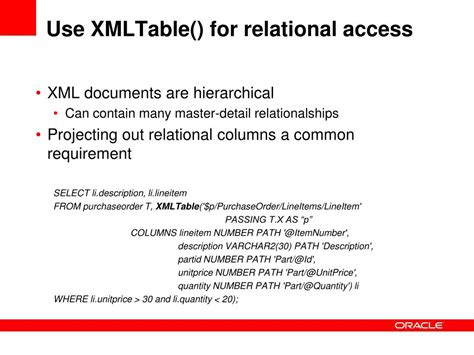 Ppt Managing Xml Content With Xml Db Getting The Best Bang For The