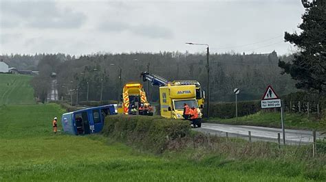 Four Taken To Hospital After Double Decker Bus Crashes And Overturns In