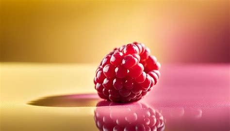 A Single Raspberry On A Yellow Background Premium Ai Generated Image A Single Raspberry On A Yellow Background Premium Ai Generated Image