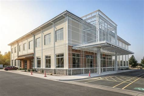 Perspective 3d Wireframe Of A Building Design Stock Illustration Illustration Of Structure