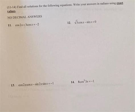 solved 11 14 find all solutions for the following