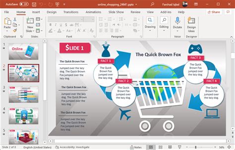 shopping cart slide design fppt