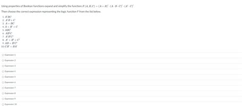Using Properties Of Boolean Functions Expand Studyx