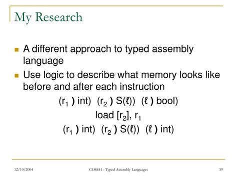 Ppt Typed Assembly Languages Powerpoint Presentation Free Download