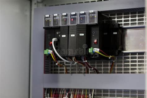 Close Up Of Modular PLC Automation Control System Stock Image Image Of Industrial Panel