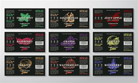 손수 스프레드 또는 잼 레이블 템플릿 컬렉션 손으로 그린 과일과 열매 실루엣 현대 타이포그래피 배너 프리미엄 벡터