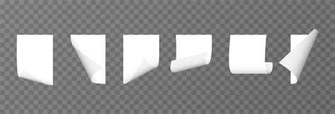 벡터 종이 시트 세트입니다 접힌 종이 모서리 또는 문서 페이지 백지 시트 0명에 대한 스톡 벡터 아트 및 기타 이미지 0명 3차원 형태 고립 색상 Istock