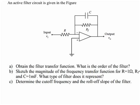An Active Filter Circuit Is Given In The Figure A Chegg Com