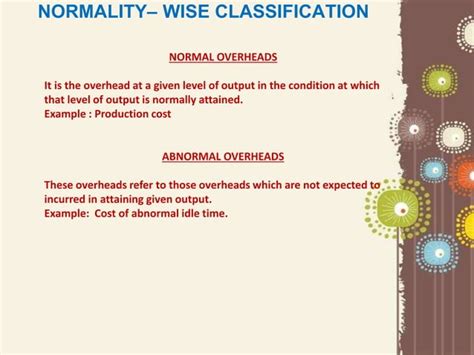 Overheads And Classifcation Of Overheads Pptx