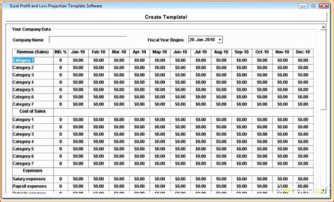 8 Excel P And L Template Excel Templates Excel Templates