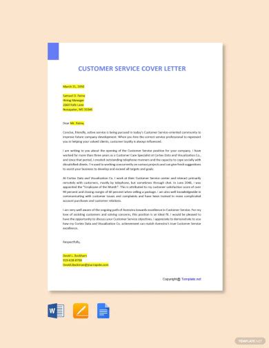 Customer Service Cover Letters 15 Free Word Pdf Format Download