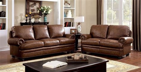 Antique Leather Living Room Set