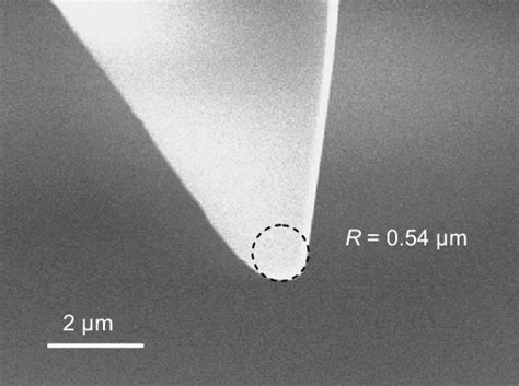 The Sem Scanning Electron Microscope Image Of Afm Diamond Tip With A