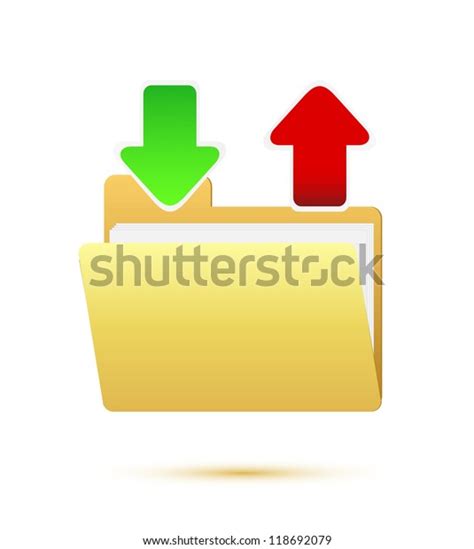 Folder Icon Green Red Arrow Download Stock Vector Royalty Free 118692079 Shutterstock