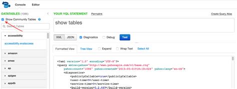 yahoo yql console not working for finanace table stack overflow
