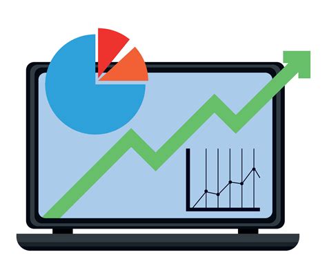 Laptop With Statistics 10385454 Vector Art At Vecteezy