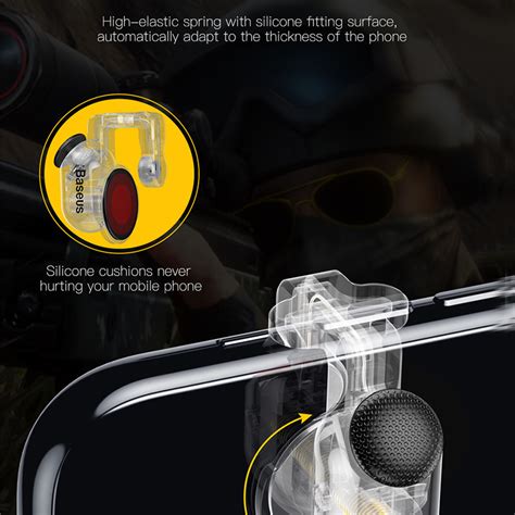 Baseus Mobile Gamepad Joystick L R Aim Key Pubg Trigger Fire Button Controller Free Shipping