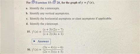 for exercises 15 20 for the graph of y f x a