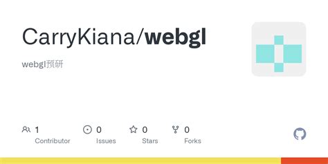 GitHub CarryKiana webgl webgl预研