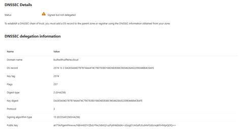 configuring dnssec for azure dns