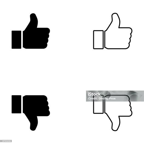 엄지 손가락 벡터 일러스트 기호 비즈니스 소셜 웹 버튼처럼 엄지 손가락 위아래로 아이콘 개념에 대한 스톡 벡터 아트 및 기타