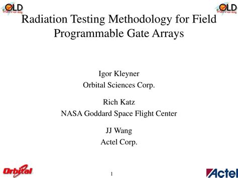 Ppt Radiation Testing Methodology For Field Programmable Gate Arrays