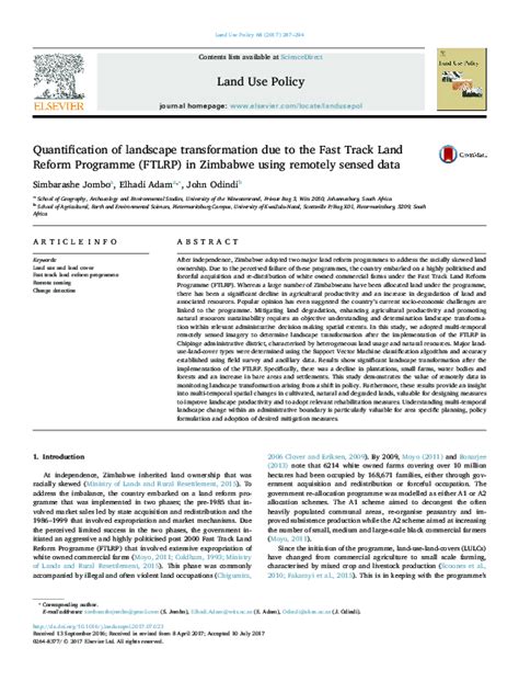 Pdf Quantification Of Landscape Transformation Due To The Fast Track