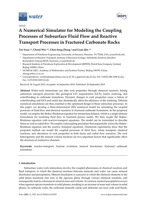 Pdf A Numerical Simulator For Modeling The Coupling Processes Of Subsurface Fluid Flow And