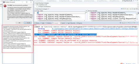 eclipse中svn提交报错svn E200007 CHECKOUT can only be performed on a