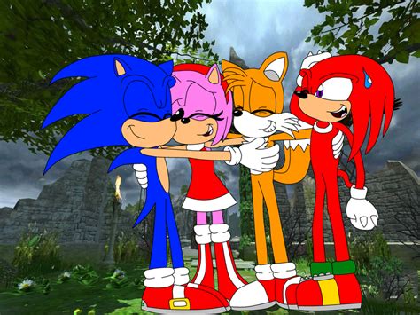 Sonic X Sonic And Amy Hugging Sonic X Sonic And Amy Hugging