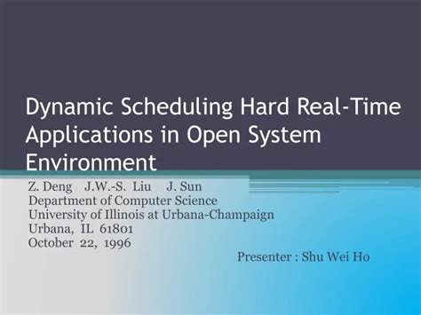 Ppt Dynamic Scheduling Hard Real Time Applications In Open System Environment Powerpoint
