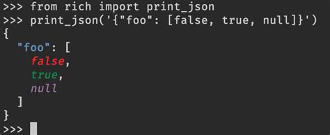 Pretty Printing JSON With Rich