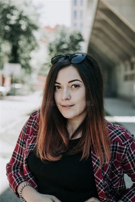 Cute European Woman Looking At Camera Stock Photo Image Of Interested Camera 123989214