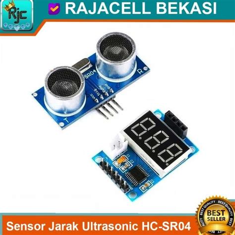 jual sensor jarak ultrasonic hc sr04 display segment data out