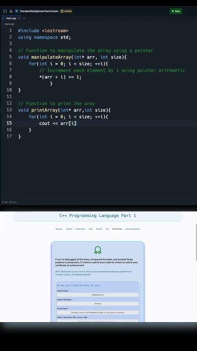C Task 3 Pointers And Arrays Shorts Coding Computerscience C All Python Frontendcourse