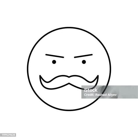 풍부한 콧수염 감정 아이콘 Ui 및 Ux 웹 사이트 또는 모바일 응용 프로그램에 대한 기분 아이콘의 간단한 라인 개요 벡터 표현 0명에 대한 스톡 벡터 아트 및 기타 이미지