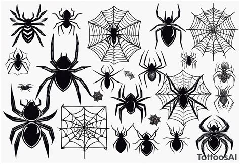 Variety Of Spiders Flash Sheet Tattoo Idea Tattoosai