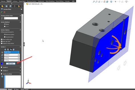 Edit An Appearnce In Section View Solidworks Cad Goengineer Community