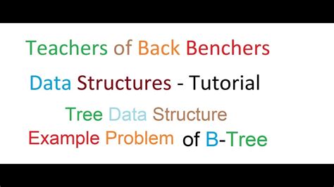 Data Structures Tutorial B Tree Example Problem YouTube