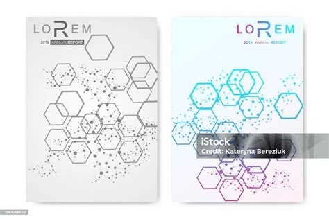 최소한의 소책자 템플렛 잡지 전단지 전단지 커버 소책자 연례 보고서 배너 의료 기술 화학에 대 한 과학적인 개념입니다 6 각형 분자 구조입니다 Dna 원자 신경 가리기에